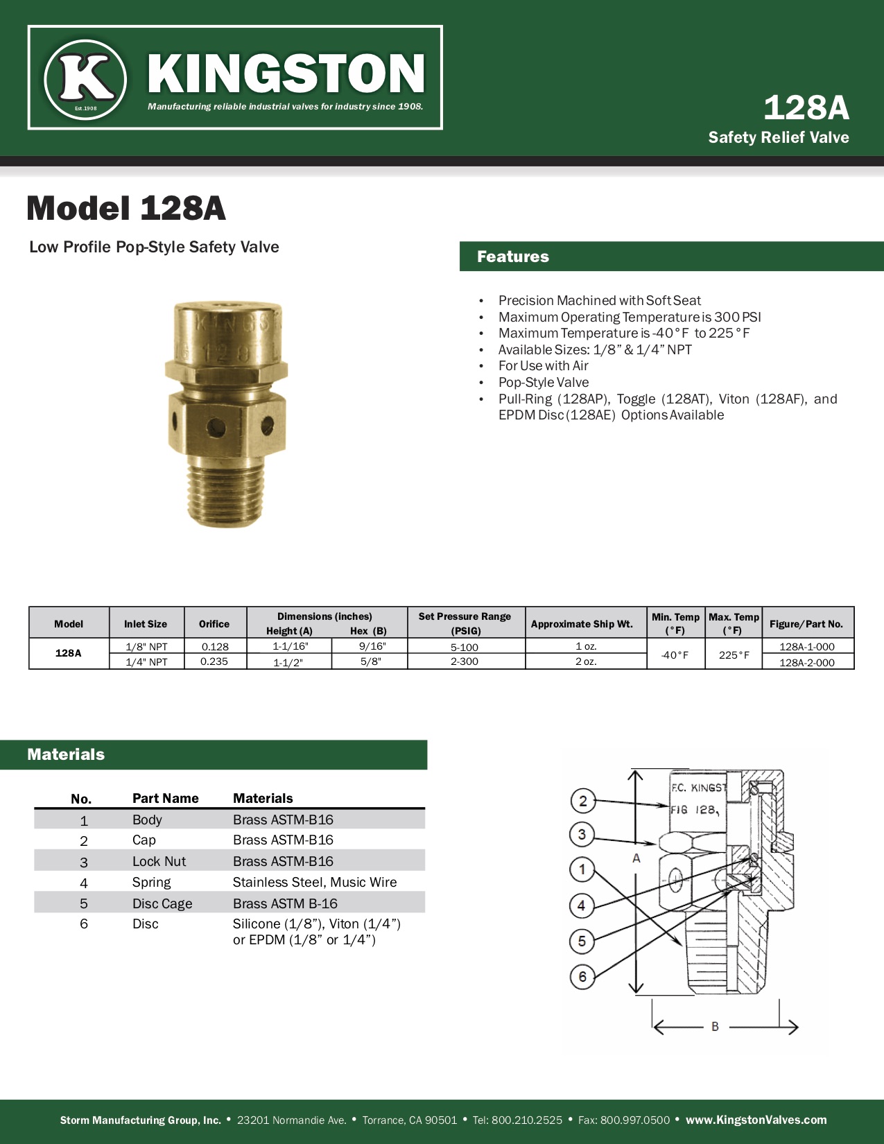 Model 128A - Kingston Valves