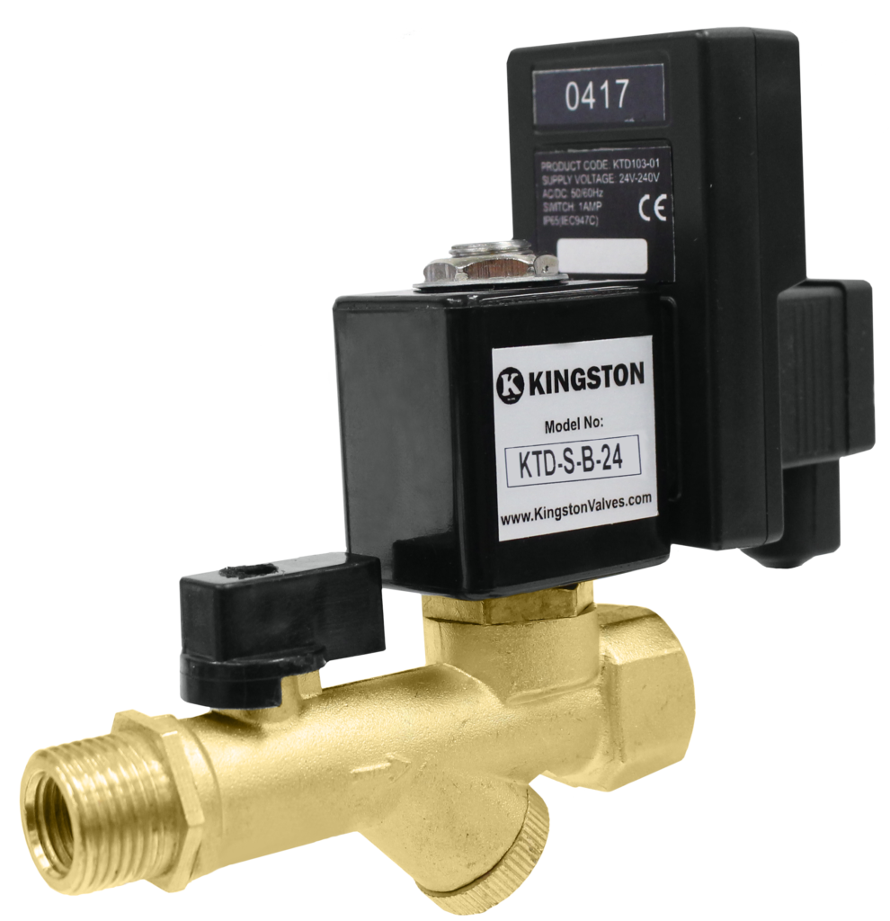 KTD-S-B-24 Timer Drain Valve with Strainer - Kingston Valves