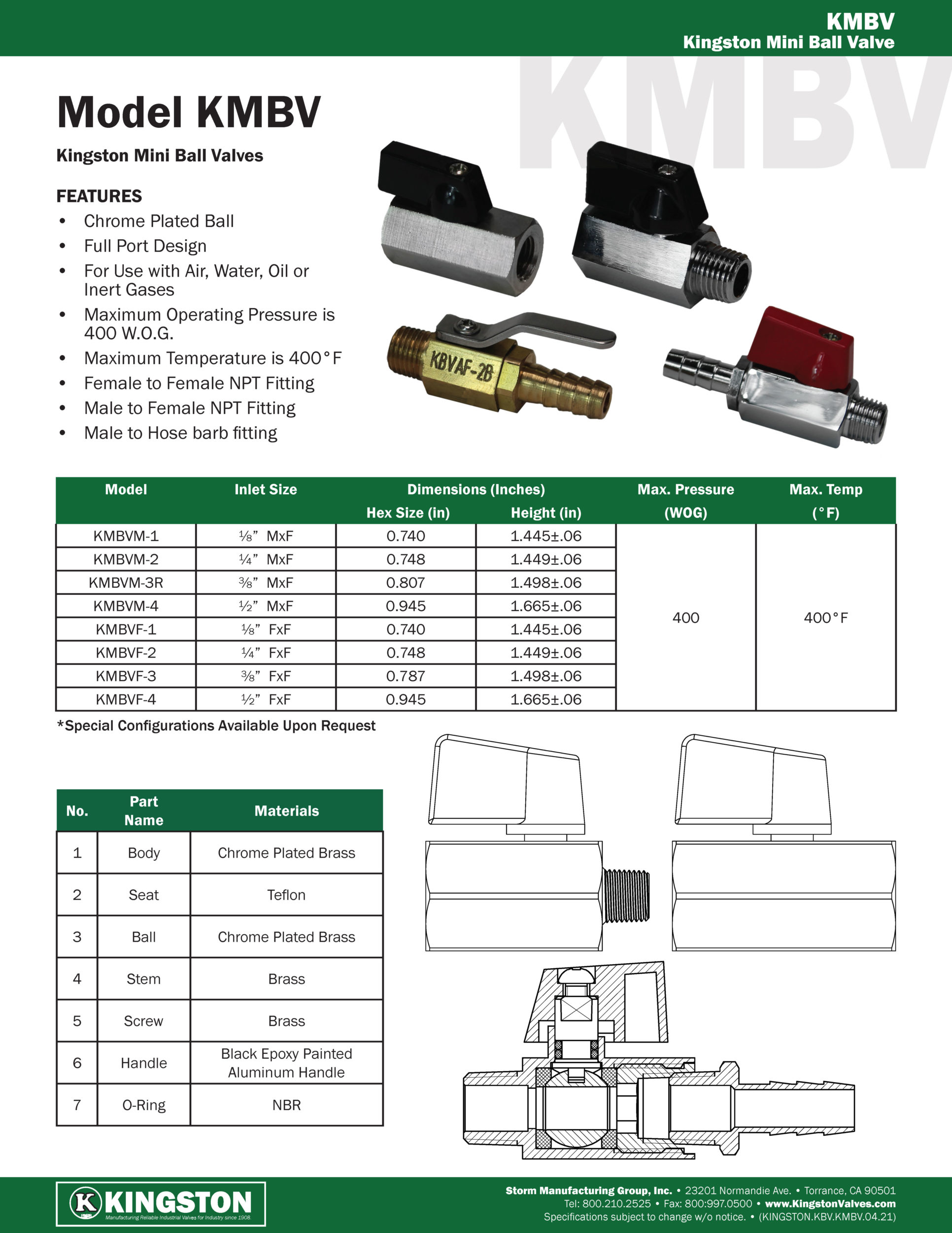 Model KMBV - Kingston Valves