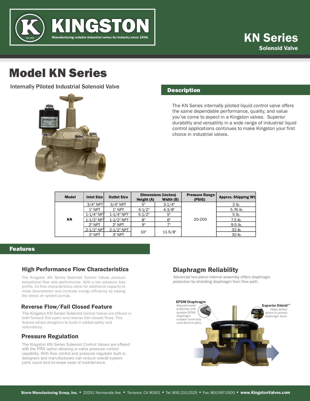 Model KN Series - Kingston Valves